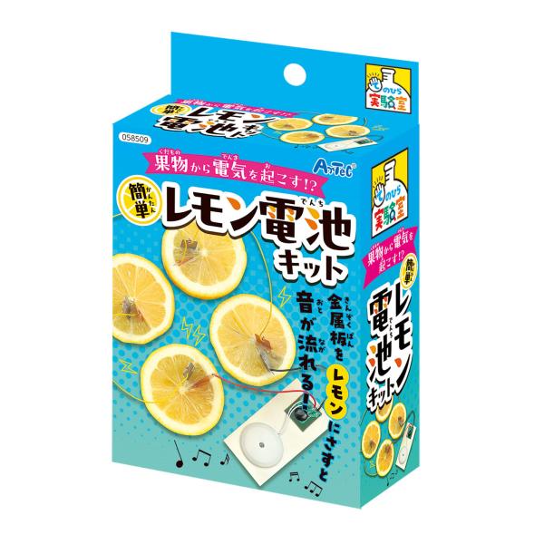 果物から電気が発生!商品サイズ:90×143×40mm■商品サイズ：90×143×40mm■重量：29g■セット内容：電子オルゴール×1、ビニール導線(1m)×1、銅板×4、マグネシウム合板×4■材質：銅・マグネシウム合金■対象年齢：6歳以...