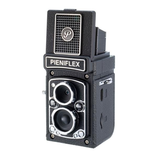 二眼レフのような撮影スタイルを楽しめるトイデジタルカメラ。寸法:約44×72×46mm(上蓋収納時)、約44×102×46mm(上蓋オープン時)■イメージセンサー：1/4型CMOS■総画素数：95万画素■有効画素数：52万画素■補間画素数：...