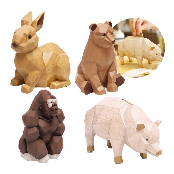 可愛いお洒落おもちゃ動物うさぎゴリラくまベア豚　貯金箱,kishima,キシマ,アニマル,マネーバンク置物,インテリア,スオーラ,子供,大人雑貨,動物,陶器,おしゃれ,かわいい,貯める,コインバンク貯金箱｜kishimaキシマアニマルスオー...