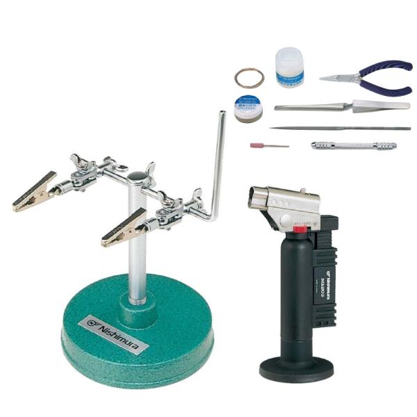 チタンフレームのロウ付けがお店で簡単にできます。【※メガネ店様向け商品】■セット内容：No.230-D2銀ねりロウNo.230-EヤスリNo.230-F柄No.230-Gゴム砥石No.230-I台No.230-J逆ピンセットNo.230-L...