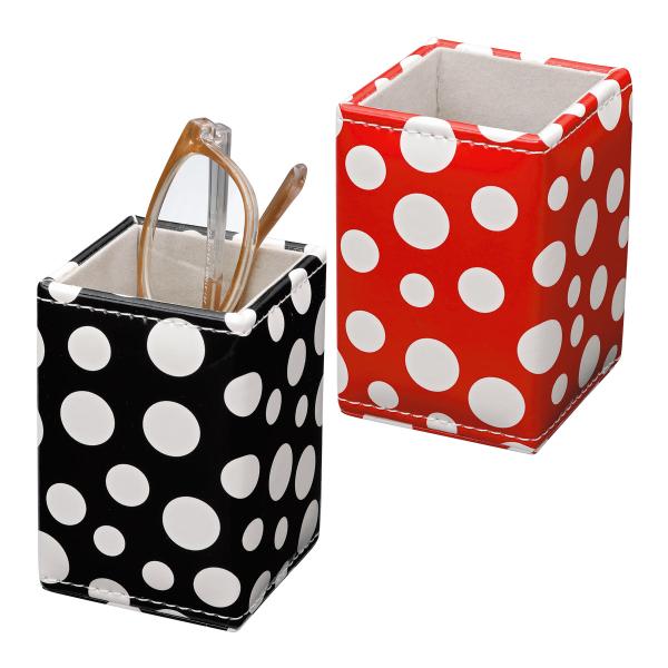 メガネスタンド(スクエア)C。サイズ(約):W54×D54×H93mm■素材：合皮■内貼り：グレー■重量：約96g■サイズ(約)：W54×D54×H93mm