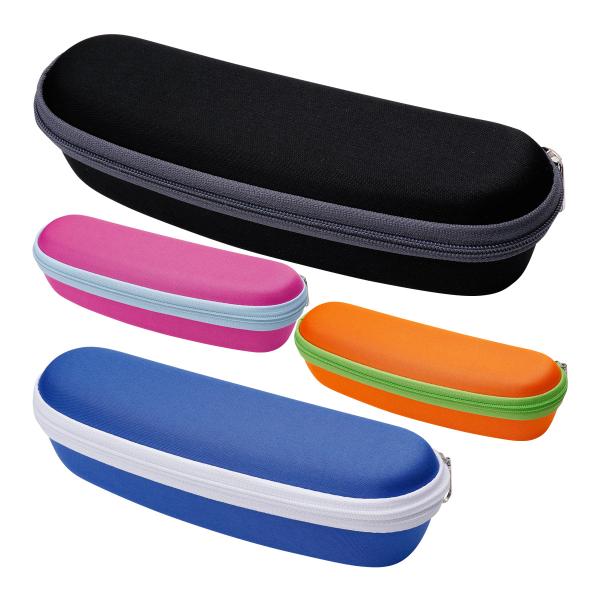 メガネケースSSC-1。内寸(約):W160×D45×H35mm■素材：EVA/ナイロン■鼻当：なし■内貼り：ブラック■重量：約40g■内寸(約)：W160×D45×H35mm■その他：ファスナー式、セミハードめがね入れ物ケース