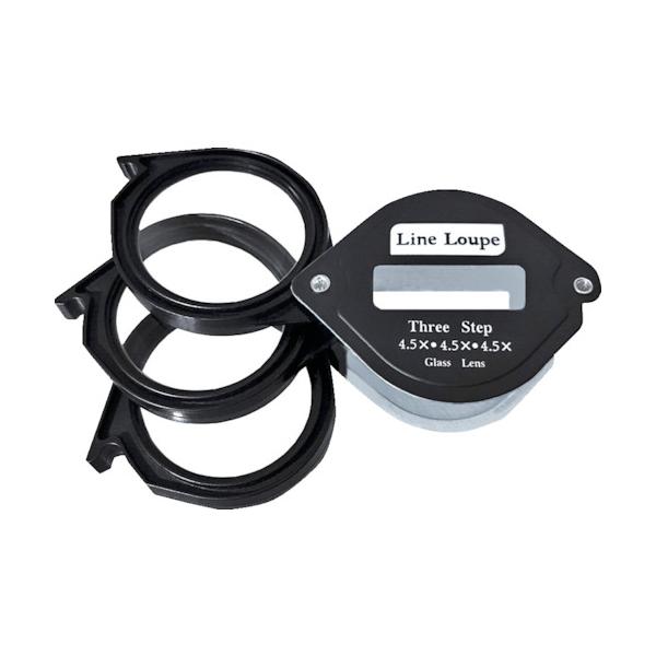 測定・計測用品 光学・精密測定機器 ルーペ ●レンズ径36mmの重ね合わせ式ルーペです。●一般検査、観察。●倍率(倍)：4.5(3枚)●レンズ寸法(mm)：φ36●幅(mm)：61●奥行(mm)：46●高さ(mm)：26●ボディー：黒●レン...
