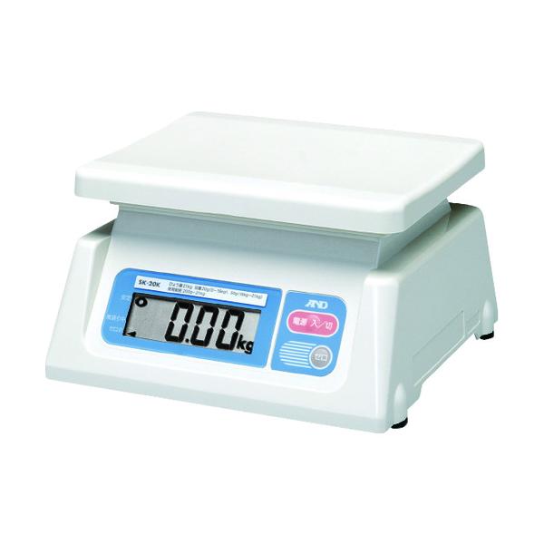測定・計測用品 工業用計測機器 はかり ●見やすい大型液晶表示です。（文字高25mm）●皿を載せた状態でのゼロ表示可能な風袋引き機能付です。●ステンレス皿（SK-10JA別売）の使用で衛生的な計量が可能です。●大きな計量皿（230x190m...