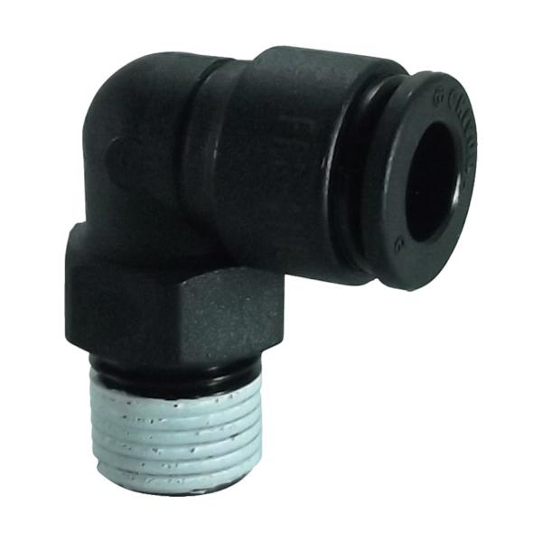 空圧用品 流体継手・チューブ チューブ継手 ●適合チューブ外径D(mm)：6●接続口径：R1/8●六角対辺(mm)：12●使用流体：空気、水●使用圧力：1MPa(空気)、0.3MPa(水)●流体温度(℃)：-5〜60℃(空気)、5〜40℃(...