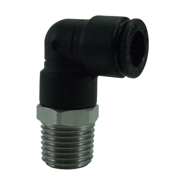 空圧用品 流体継手・チューブ チューブ継手 ●適合チューブ外径D(mm)：8●接続口径：R1/4●六角対辺(mm)：14●使用流体：空気、水●使用圧力：1MPa(空気)、0.3MPa(水)●流体温度(℃)：-5〜60℃(空気)、5〜40℃(...