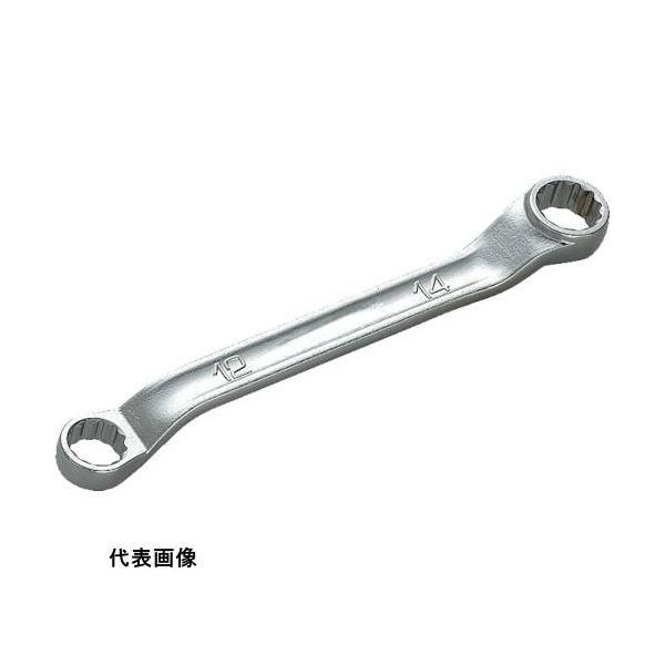 手作業工具 レンチ・スパナ・プーラー めがねレンチ ●トルク伝達を最大限に発揮できる45°×6°のオフセット角度です。●狭い場所でも使用しやすいショートタイプめがねレンチです。●くぼんだ場所のボルト・ナットにも掛かりやすく、ヘッドを裏返して...