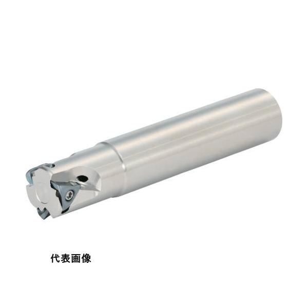 切削工具 旋削・フライス加工工具 刃先交換式工具 ●新発想の三角形チップ縦置き仕様により低抵抗かつ高剛性を実現します。●肩削り・溝削り・ランピング加工用。●呈色：銀色高性能エンドミル　新発想の三角形チップ縦置き仕様の高能率エンドミル