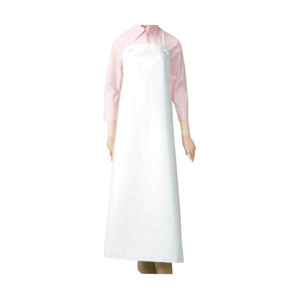 保護具 保護服・防護服 エプロン ●軽作業向きの軽量タイプです。●食品加工、水産加工その他の水を使用する作業。●色：ホワイト●着丈(cm)：110●幅(cm)：90●厚さ(mm)：0.35●タイプ：胸付●ひも長さ：240cm●厚さ：0.35...