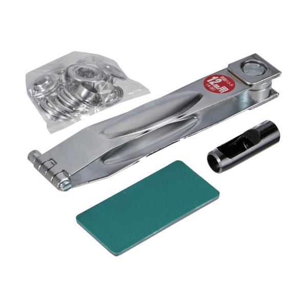 金物・建築資材 ファスニングツール ハトメパンチ ●アゴ部が深いので、縁から離れた位置でもハトメ打ちができます。接続ピンを外せば、自在の位置にハトメ打ちができます。●アルミ製・真鍮製の両面ハトメに使用できます。●本体・コマ一体型なので、使用...