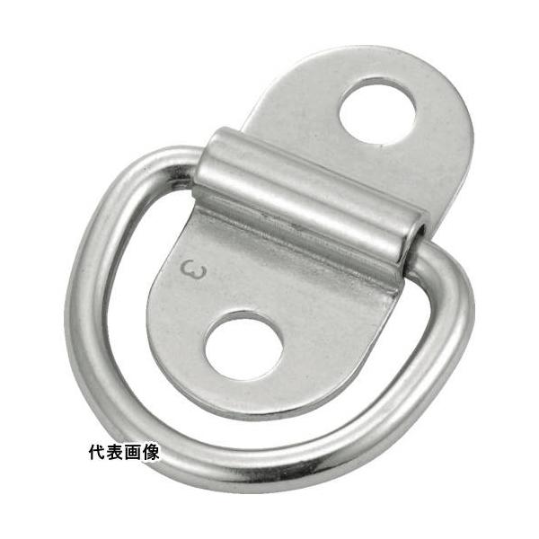 金物・建築資材 建築金物 荷役金具 ●リング部分が倒れるので、使用しない時は倒すと邪魔になりません。●使用時には簡単にロープ・ワイヤ・チェーンなどを通すことができます。●テントロープの端末処理、懸垂幕などの細物ワイヤ・ロープなどの受け金具と...