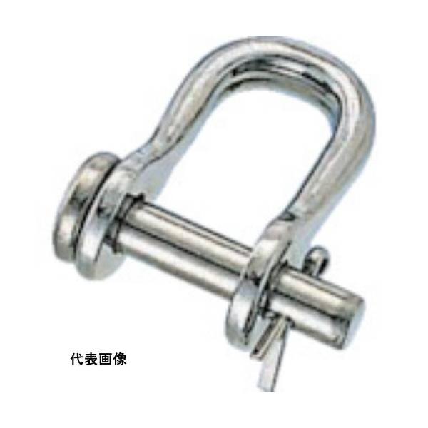 荷役用品 吊りクランプ・スリング・荷締機 シャックル ●ワリピン止めなので、振動でピンが緩む危険がないタイプです。●チェーン・ワイヤ・ロープなどの連結や、端末の金具のジョイントに。●使用荷重(kN)：1.96●B(mm)：17●D(mm)：...