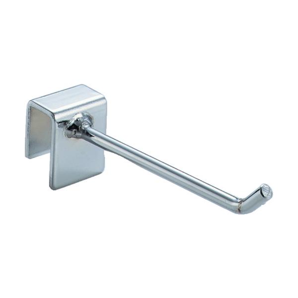 物流・保管用品 工場用保管設備 陳列機器 ●フック寸法 径×長さ(mm)：6×100●最大積載量(kg/個)：1●形状：シングルフック100mm●スチール（クロムメッキ仕上げ）