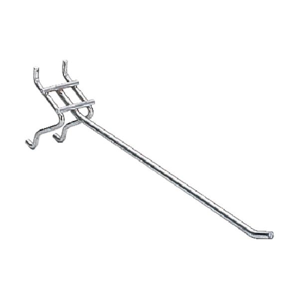 物流・保管用品 工場用保管設備 陳列機器 ●フック寸法 径×長さ(mm)：5×200●最大積載量(kg/個)：1●タイプ：1本爪●スチール（クロムメッキ仕上げ）