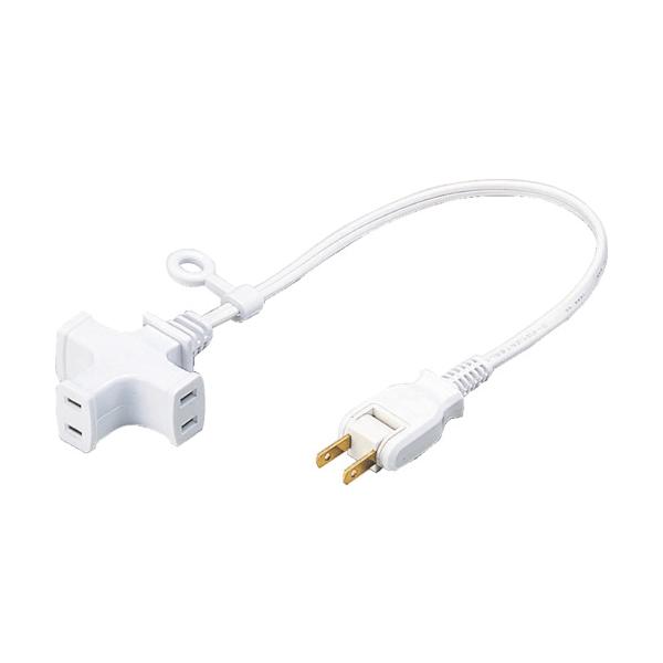 オフィス・住設用品 ＯＡ用品 ＯＡタップ ●三角タップなどの抜け落ち防止に適しています。●プラグ先端部が180度可動します。●コンセント数：3個口●ケーブル長(m)：0.4●色：白●幅(mm)：60●奥行(mm)：53●高さ(mm)：30●...