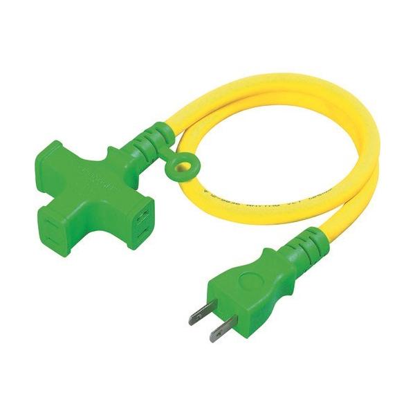 工事・照明用品 コードリール・延長コード 延長コード ●十字型トリプルコンセントです。●最大合計1500Wまで使用可能です。●軽作業に。●電線仕様長さ(m)：0.5●電線仕様太さ(［［ＭＭ２］］)：1.25●電線仕様芯数(C)：2●コンセン...