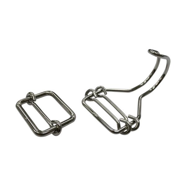 梱包用品 梱包結束用品 ゴムバンド ●チューブゴムの先端に加工が出来ます。●チューブゴムの先端金具。●適合バンド幅(mm)：30●セット内容：1本線送りフック×1、線送り×1●スチール