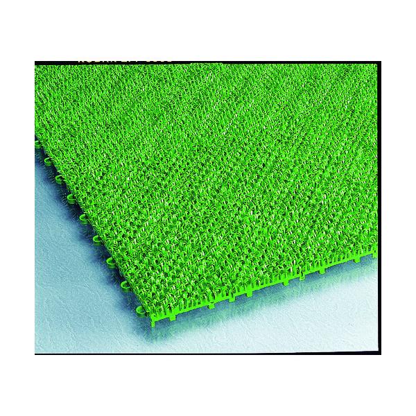 清掃・衛生用品 床材用品 人工芝 ●簡単につなげて、水はけが良くお掃除も簡単です。●クッション性があるので、ケガの防止にも役立ちます。●防炎適合品です。防炎性能登録番号（EO050146)●屋上・玄関・通路などに敷く人工芝。●色：グリーン●...