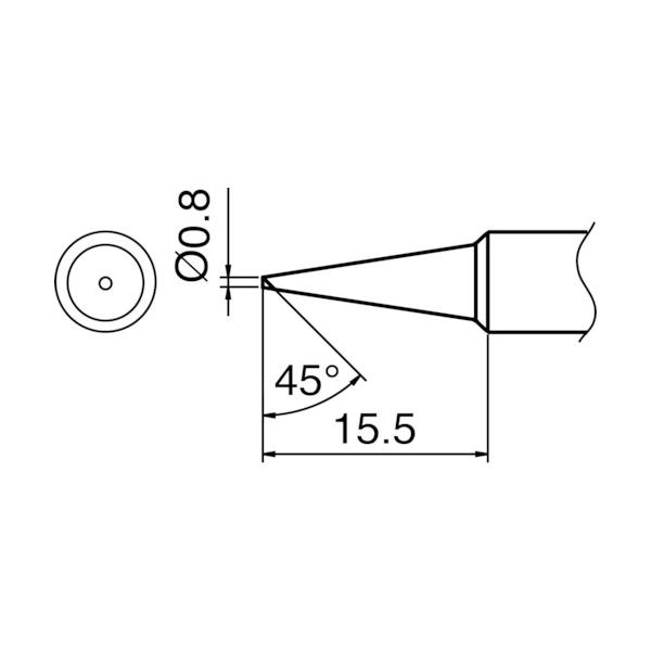 電子機器 はんだ用品 ステーション型はんだこて ●適合機種：FX-600、FX-8801●コテ先名称：0.8C型●鉛フリーはんだ対応●適合ステーション本体：FX-888、FX-888D●ヒーター分離型