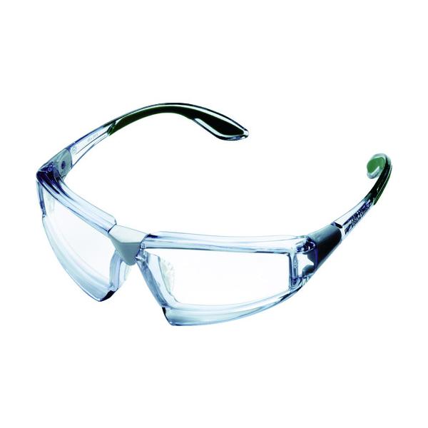 保護具 保護メガネ・防災面 二眼型保護メガネ ●レンズ交換が簡単にできます。●鼻当たりがソフトで軽量です。●ツルの角度が調整できます。●レンズ色：クリア●テンプル色：グレー●幅(mm)：139●高さ(mm)：43●レンズ厚(mm)：2.0●...