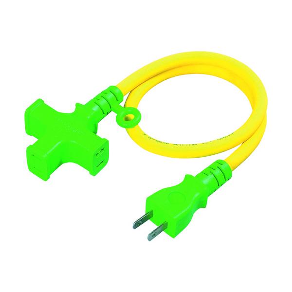 工事・照明用品 コードリール・延長コード 延長コード ●十字型トリプルコンセントです。●最大合計1500Wまで使用可能です。●軽作業に。●電線仕様長さ(m)：0.5●電線仕様太さ(［［ＭＭ２］］)：1.25●電線仕様芯数(C)：2●コンセン...