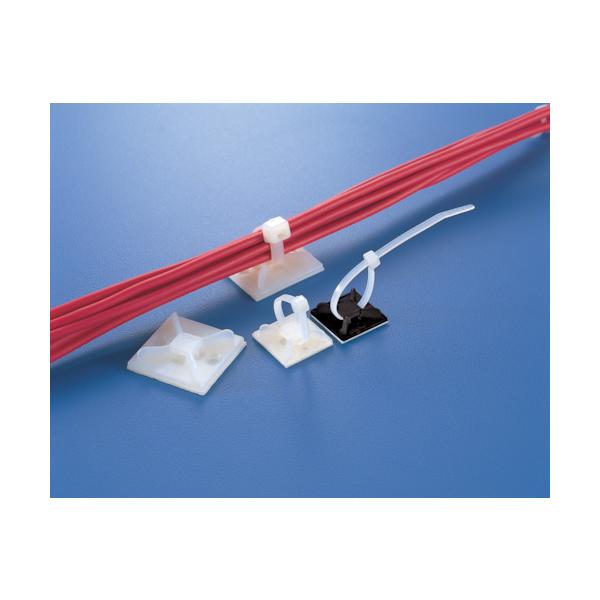 電子機器 電設配線部品 ケーブル固定具 ●剥離紙をはがすだけで任意の場所に固定可能です。●タイは縦方向、横方向いずれからも結束できます。●配電盤などの電気機器の結束に。●色：乳白●縦(mm)：19●横(mm)：19●高さ(mm)：5.0●使...