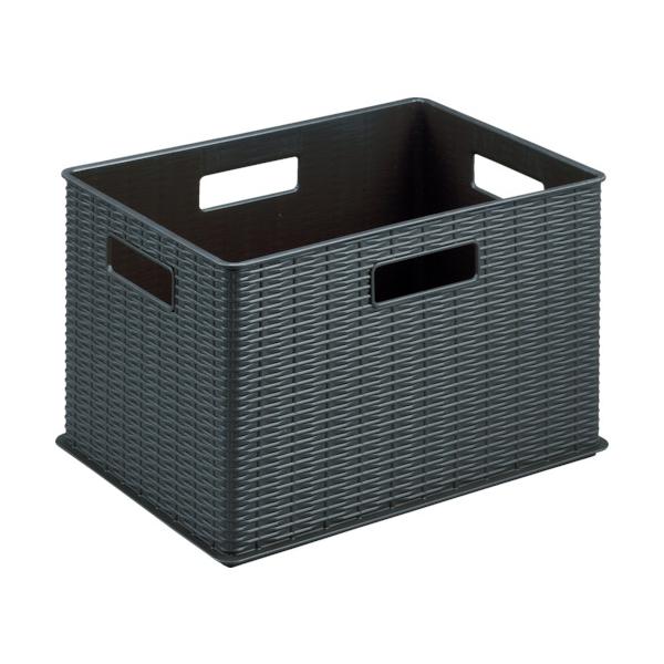 物流・保管用品 収納用品 収納ボックス ●ラタン（籐）のバスケットを思わせるデザインで、オフィスや事務所などでの小物収納にぴったりです。●A4ファイルの収納が可能です。●一般的なカラーボックス(棚内寸:約390×275×275mm)にぴった...