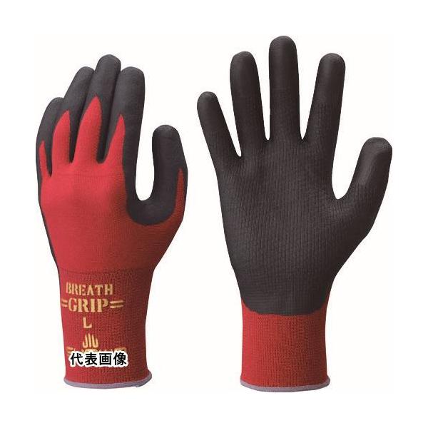 保護具 作業手袋 すべり止め背抜き手袋 ●指に伸縮性の良い糸を使用することにより、指先までフィットするようにデザインしています。●独自の発泡樹脂コーティングにより、手のひらのムレを軽減します。●水や油が付着した状態でも高いすべり止め効果を発...