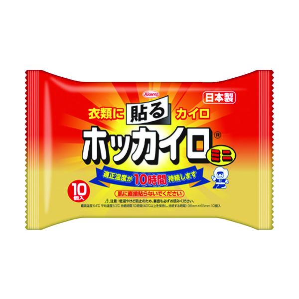 環境改善用品 寒さ対策用品 カイロ ●粘着剤付貼るタイプの保温具です。●持続時間(時間)：10●カイロサイズ横(mm)：98●カイロサイズ縦(mm)：65●最高温度(℃)：64●平均温度(℃)：53●タイプ：貼る