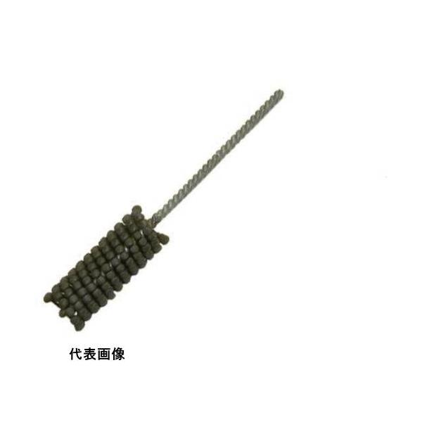 電動・油圧・空圧工具 研削研磨用品 軸付ブラシ ●シャフトから出ているファイバー樹脂製の足に人口砥粒を焼結させた玉をつけた構造です。●足がナイロン樹脂で弾力性に富み、ワークの内面のバリ、凹凸のあるワークの内面も研磨可能です。●鋳鉄、炭素鋼、...