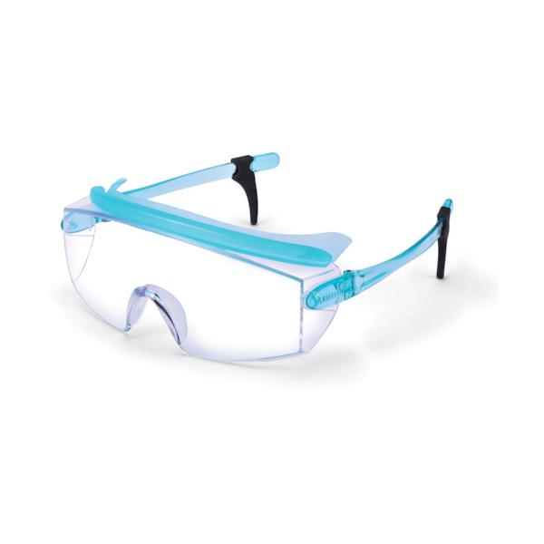 保護具 保護メガネ・防災面 一眼型保護メガネ ●防じん性とフィット性に優れたニュークッションバー付です。●フレーム枠の角度を調整できます。●レンズ色：クリア●テンプル色：クリスタルグリーン●フレーム色：クリスタルグリーン●幅(mm)：153...