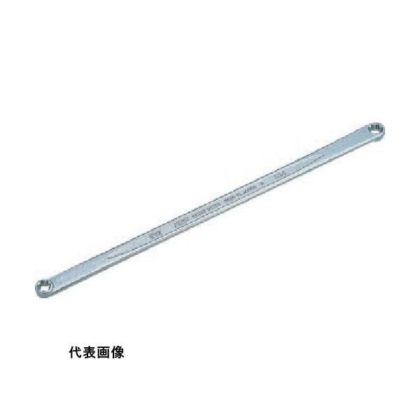 手作業工具 レンチ・スパナ・プーラー めがねレンチ ●長い全長と片側ツバ付きのめがねで作業性の悪い場所にあるE型トルクスの締め緩めに便利です。●全長(mm)：300●呼び：E8×E10●口径部形状：E型トルクス●合金工具鋼●表面処理：クロムメッキ