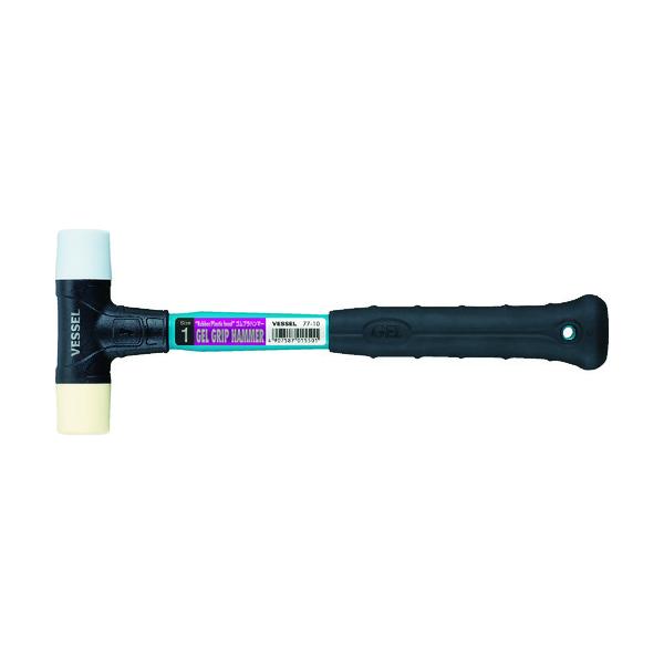 手作業工具 ハンマー・刻印・ポンチ コンビネーションハンマー ●手首の負担を軽減するゲル入りグリップです。●ゴムヘッドはグレーカラーで色移りしにくく、工作物を傷つけにくくなっています。●摩耗、変形が少ない弾性エラストマーゴムを使用しています...