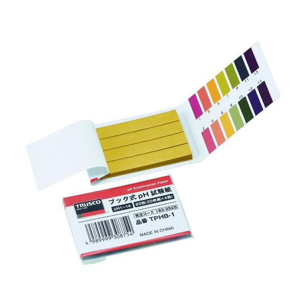 研究用品 理化学用品 試薬・計測器 ●1枚ずつ切り離して使用するブック式です。●カラーチャートが付いています。●80回テスト分です。●水溶液のｐＨ測定に。●幅(mm)：9●長さ(mm)：54●測定範囲：pH1〜14●測定目盛間隔：pH1●ブ...