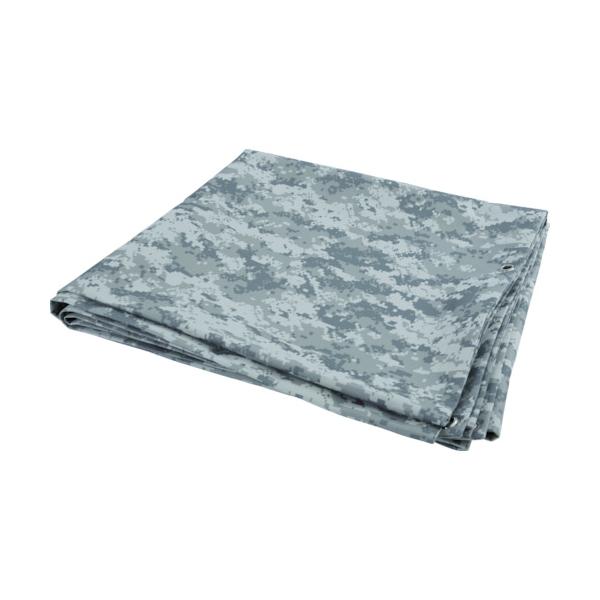 梱包用品 シート・ロープ カラーシート ●６００デニールのポリエステル生地にＰＶＣコーティングを施した耐久性と簡易防水性能のあるシートです。●汚れが目立ちにくいデジタル迷彩柄となります。●ハトメはプラスチック製です。●床養生に。●目隠しに。...
