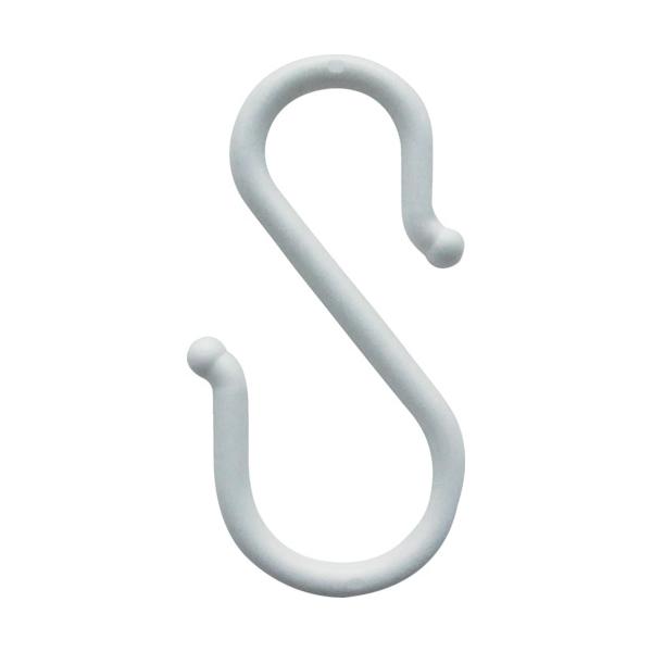 金物・建築資材 建築金物 荷役金具 ●プラスチック製で軽く扱いやすいです。●ＰＣチェーンの先端に。●軽量物の吊り下げ用●室内など気軽に使用していただけるフック。●色：ホワイト●D(mm)：8●L(mm)：100●W1(mm)：28●W2(m...