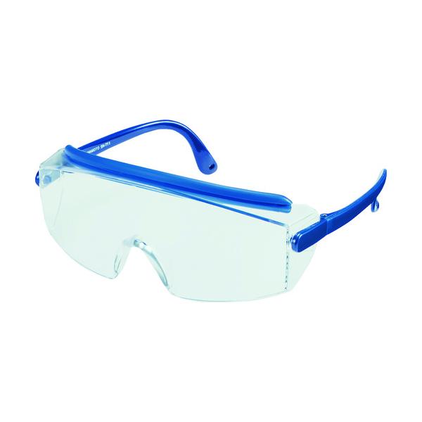 保護具 保護メガネ・防災面 一眼型保護メガネ ●つるの角度調整可能です。●UVカット(99.9%)仕様のレンズを採用しています。●切削、刈払い等の作業。●木工、製材等の作業。●機械操作●研磨作業●レンズ色：クリア●テンプル色：ブルー●幅(m...