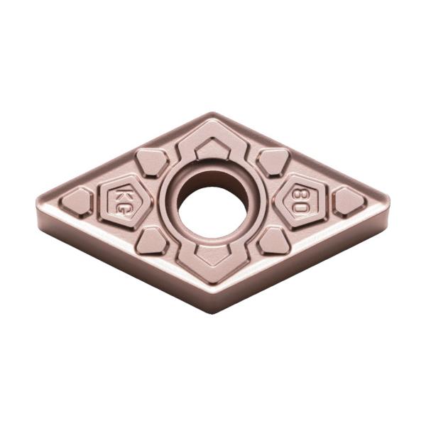 切削工具 旋削・フライス加工工具 刃先交換式工具 ●厚膜の高性能アルミナ層により、高速連続加工での寿命を向上させた高速加工用材種です。●ねずみ鋳鉄の高速仕上げ加工〜荒加工に最適です。●旋削加工用。●被削材：ねずみ鋳鉄。●チップ形状：ひし形5...