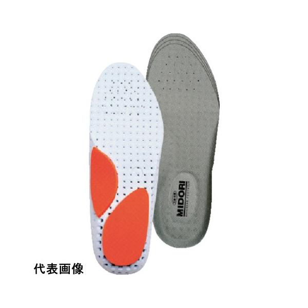 保護具 安全靴・作業靴 中敷 ●かかとクッションが、かかと部の衝撃を効率的に吸収します。●土踏まず部分のクッションが、疲労防止に貢献します。●抗菌防臭加工により、細菌の繁殖を防止します。●色：グレー●適合靴サイズ(cm)：23.0〜24.5...