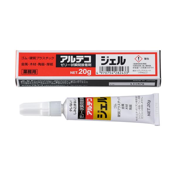 化学製品 接着剤・補修剤 瞬間接着剤 ●液だれや浸み込みなく使用可能なゼリー状の瞬間接着剤です。●平面以外（凹凸面/R面）の接着や多孔質材（木材/石材）の接着に最適です。●充填接着や盛上げ接着に適します。●各種含有調査 対応可（食品衛生法に...