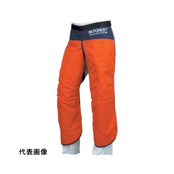 保護具 保護服・防護服 耐切創保護服 ●膝部を包み込む「ラウンドカット」など、独自の設計で作業を快適にします。●安全性基準「ＥＮ３８１−５」のクラス１に適合した防護チャップスです。●チェンソー作業時の防護衣として。●色：オレンジ●サイズ：L...