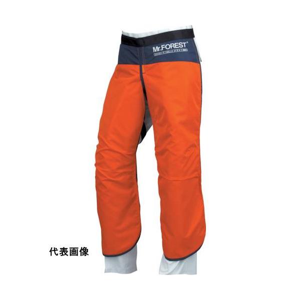 保護具 保護服・防護服 耐切創保護服 ●膝部を包み込む「ラウンドカット」など、独自の設計で作業を快適にします。●安全性基準「ＥＮ３８１−５」のクラス１に適合した防護チャップスです。●チェンソー作業時の防護衣として。●色：オレンジ●サイズ：L...