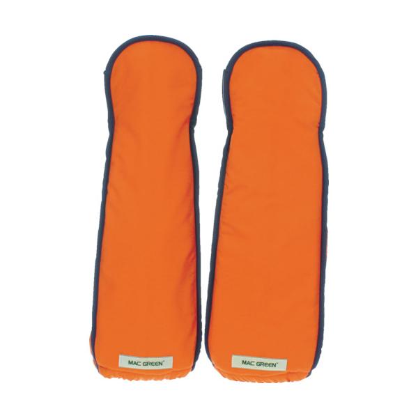 保護具 保護服・防護服 耐切創保護服 ●チェンソー作業用防護衣の安全基準に準拠した高機能繊維を使用しております。●チェンソー作業時の腕カバーとして。●色：オレンジ●サイズ：フリー●幅(cm)：20●長さ(cm)：50●腕周り(上部)(cm)...