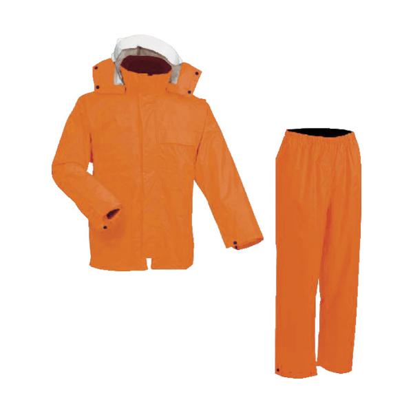 保護具 作業服 雨具 ●汚れに強く、高い強度に加えコストパフォーマンスに優れた防水性、作業性の高いワークウェアです。●ゆったりサイズ設定です。●軽作業、通勤通学、アウトドア。●色：オレンジ●サイズ：EL●身長(cm)：175〜185●胸囲(...