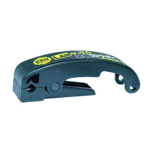 手作業工具 電設工具 ワイヤストリッパー ●LANケーブルの被覆を簡単にストリップできます。●ケーブルをはさんでくるくる回すだけです。●全長(mm)：90●適合電線：LANケーブル●剥き幅(mm)：15●樹脂