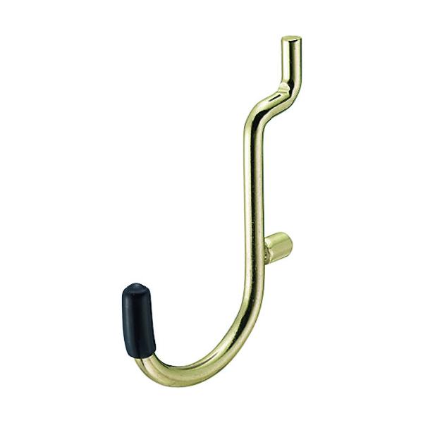 金物・建築資材 建築金物 棚受金具 ●パンチングボード用フックです。●用途に合わせて使用できます。●工具の収納・分類に。●ディスプレイ・装飾・空間演出・壁面収納に。●幅(mm)：5●奥行(mm)：45(34)●色：ゴールド●品名：フックB　...
