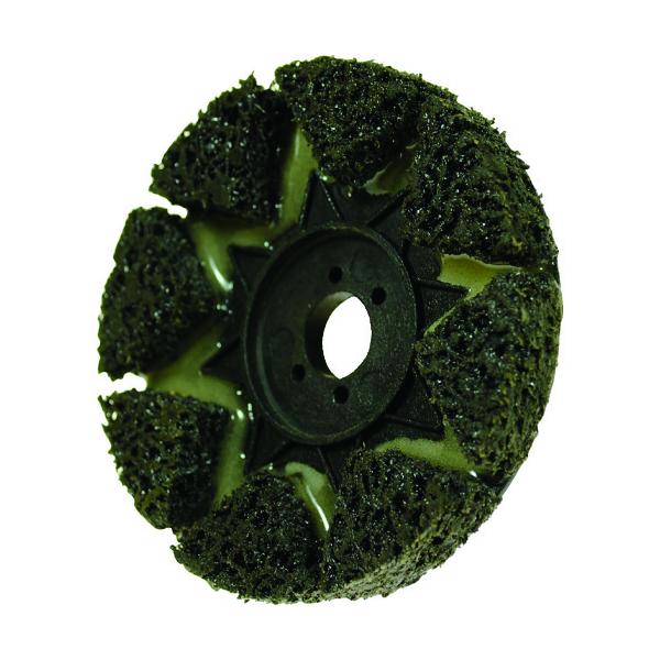 電動・油圧・空圧工具 研削研磨用品 不織布ディスク ●特殊不織布をブロック状に加工していますので、目詰まりが軽減されます。●ハードに仕上げていますので、研削力が高いです。●サビ取り、塗料剥がし。●粒度(#)：120相当●外径(mm)：94●...