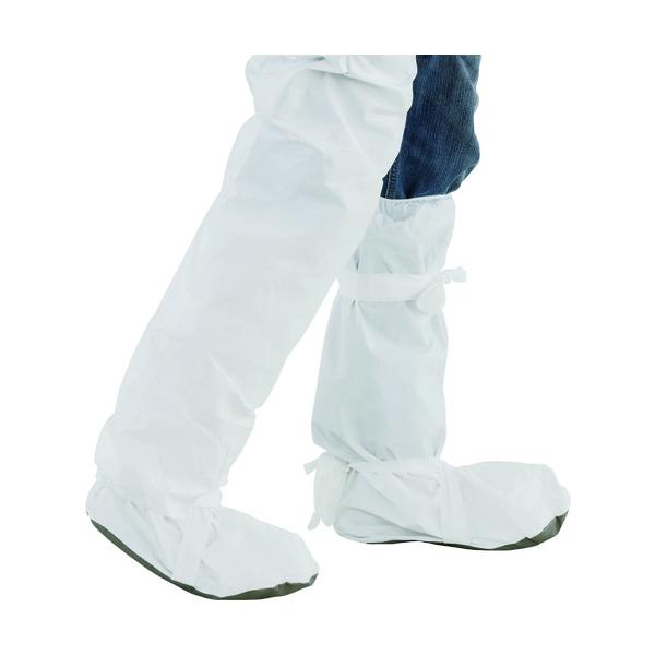 保護具 保護服・防護服 シューズカバー ●防護服ミューテックス・ライト・プラスと同素材です。●靴底にはすべり止め加工が施されています。●ひもで縛れるため（２ヵ所）、ずりおちやだぶつきを軽減します。●ダイオキシン対策。●剥離材対策。●色：白●...