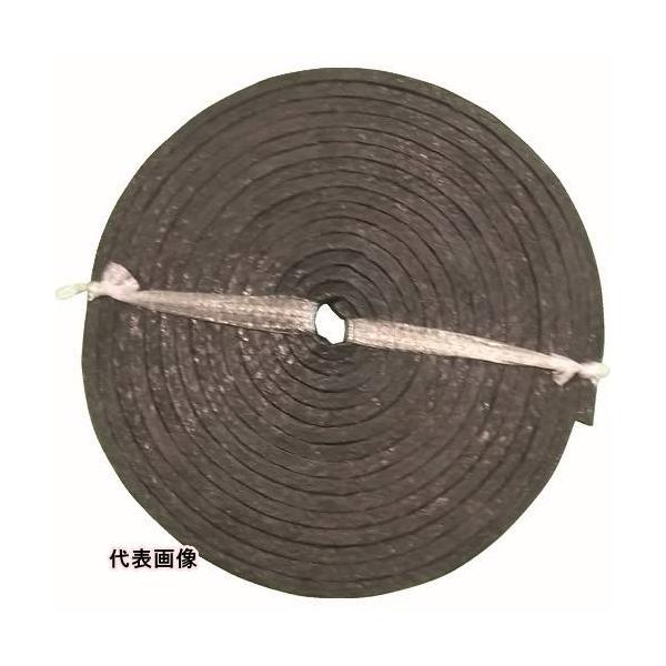 工事・照明用品 管工機材 ガスケット ●炭化繊維にPTFEと特殊潤滑油を配合・含浸させ特殊角編方法を用いた復元性の高いグランドパッキンです。●一般化学薬品・海水・オイル用ポンプ。●幅(mm)：9.5●長さ(m)：3●高さ(mm)：9.5●色...