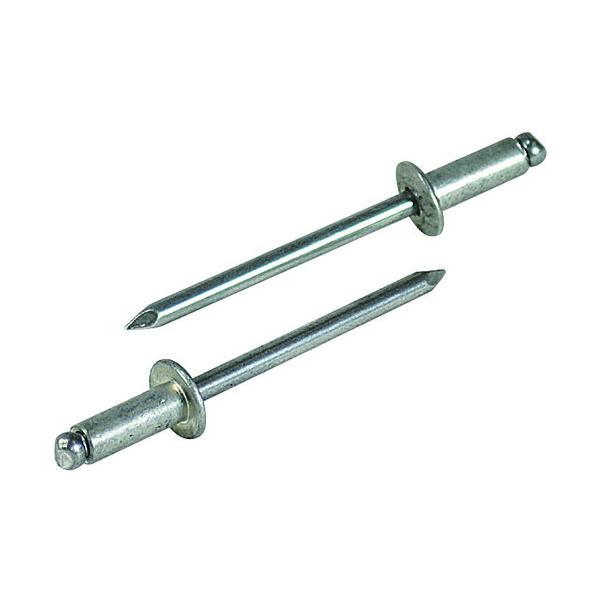 金物・建築資材 ファスニングツール ブラインドリベット ●必要な仕事に無駄なく使える少量サイズです。●片側から複数の母材をワン・アクションで締結できます。●リベット径(mm)：3.2●リベット長(mm)：13.3●フランジ径(mm)：6.4...